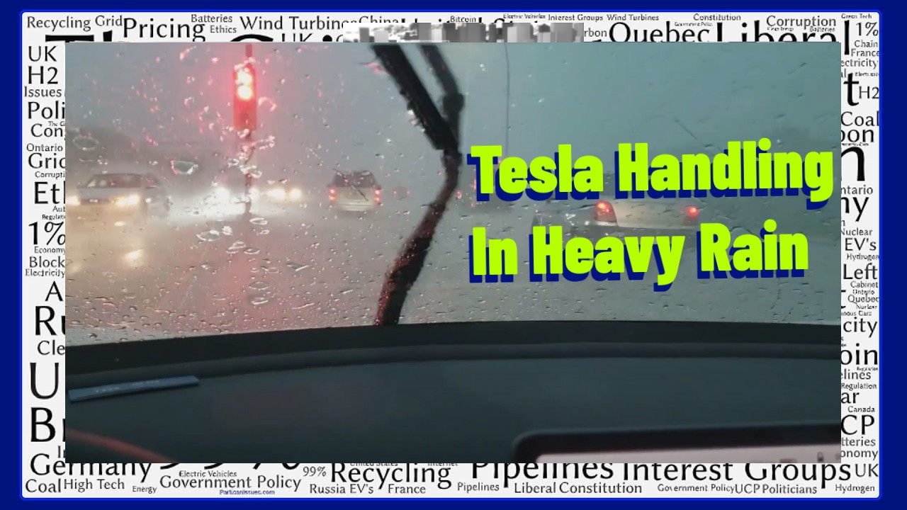 VIDEOS: RWD Tesla Model 3 SR+ in Heavy Rain - IssuesLab.com